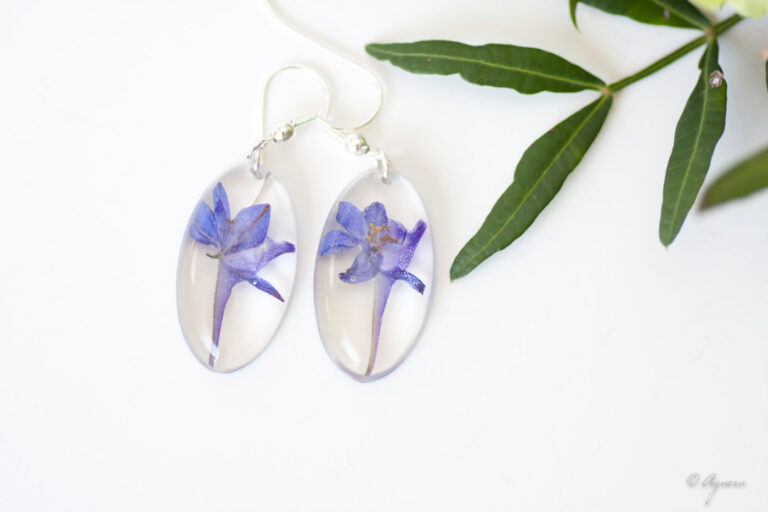 Auskarai mėlyna gėlė – Agnera